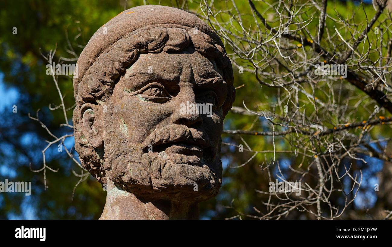 Bust of Ulysses, Stavros village, Ithaca Island, Ionian Islands, Greece ...