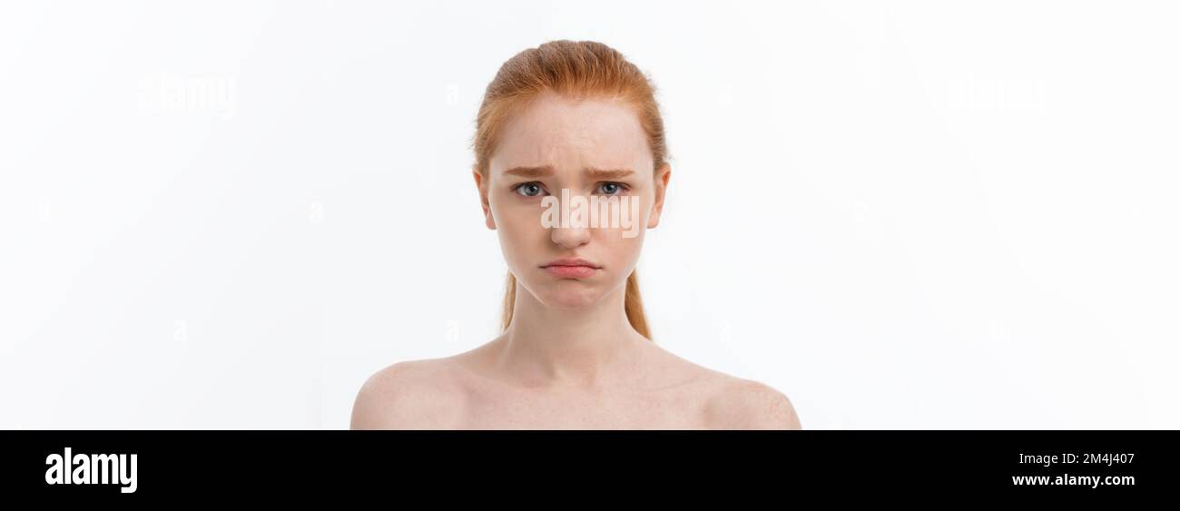 Portrait sad serious young woman with disappointed facial expression ...