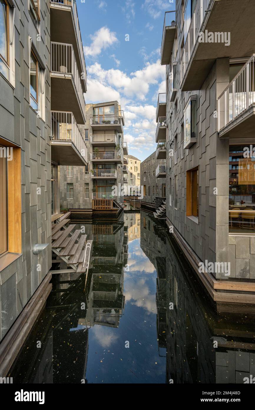 View between residential buildings in Bjorvika district, Fjord City ...