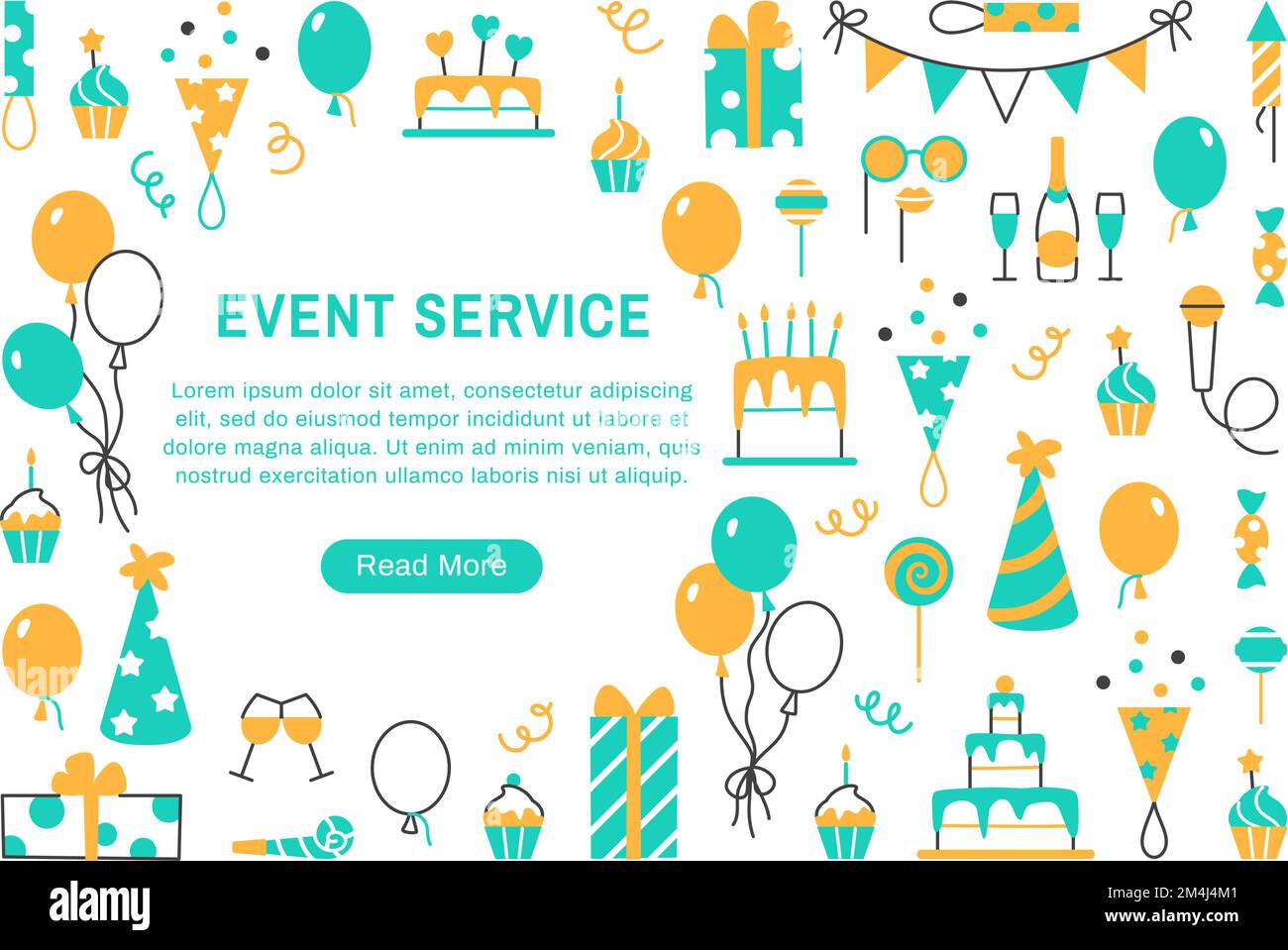 Event service flat line background or web page Stock Vector Image & Art ...
