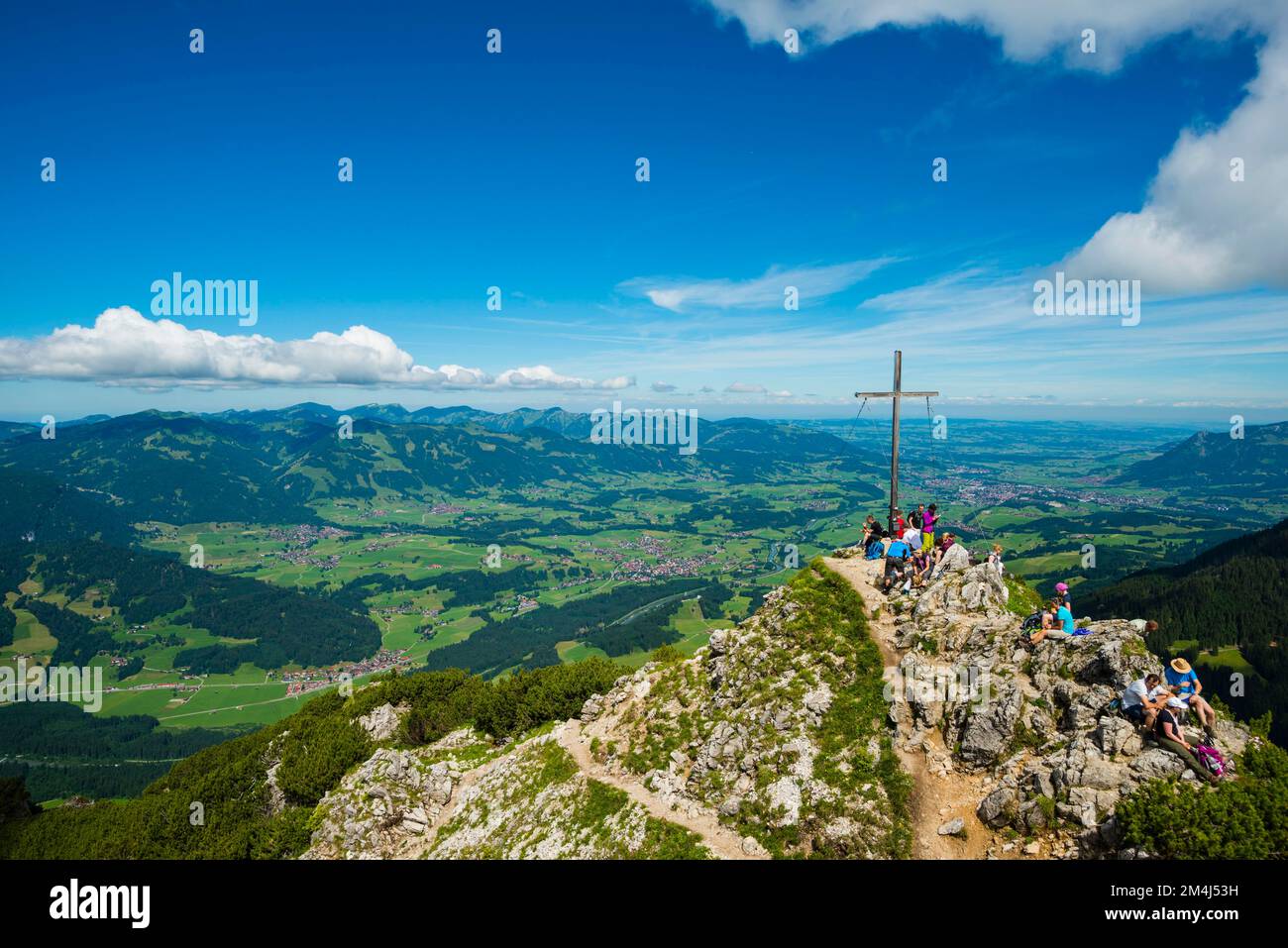 Panorama from the Rubihorn, 1957m, into the Illertal, Allgaeu, Bavaria ...
