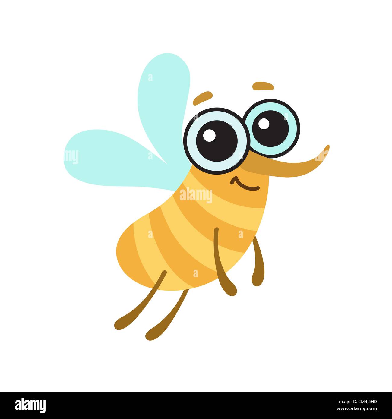 Funny insects. Vector illustration of a mosquito in a cartoon style ...