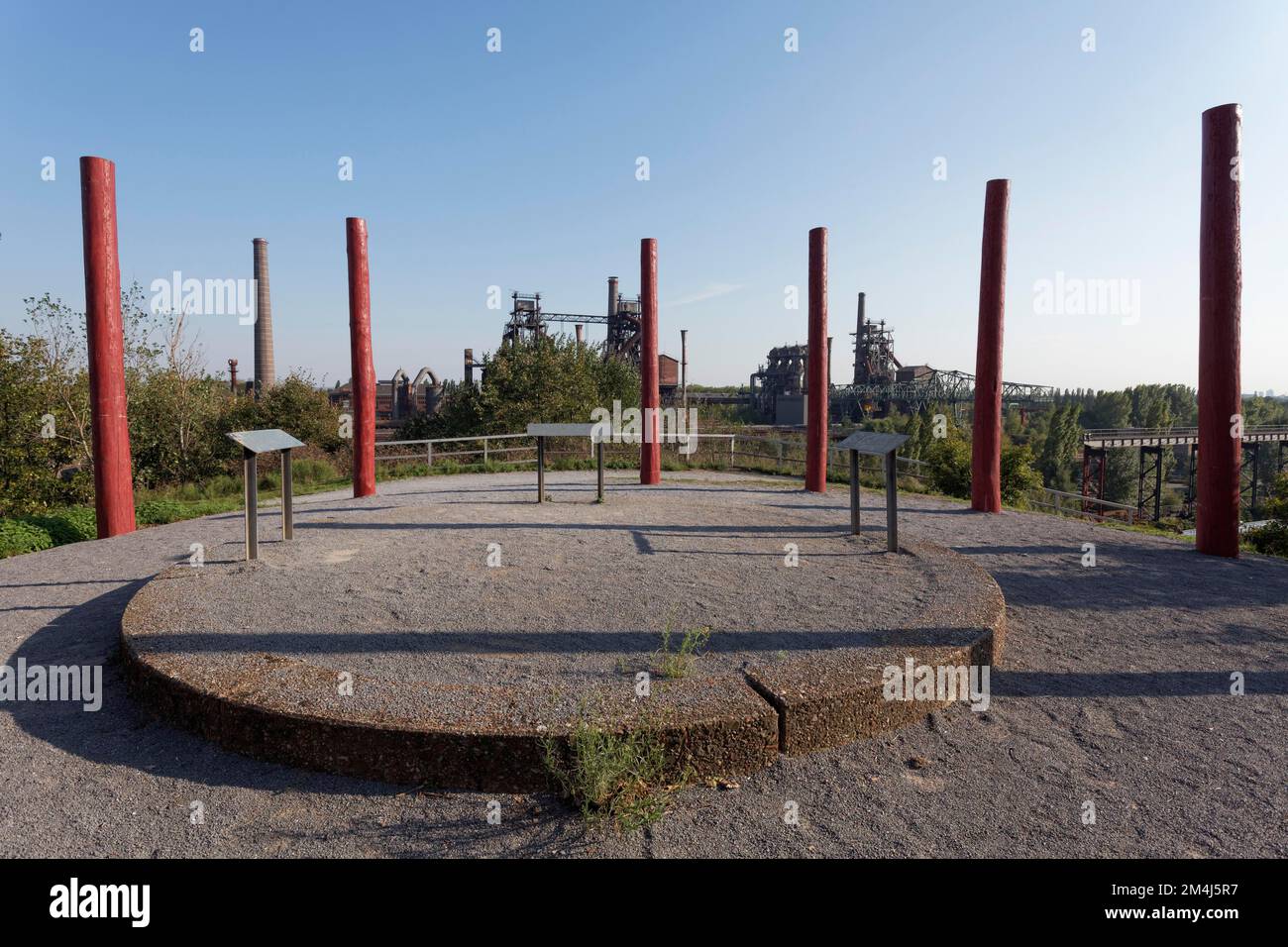 Viewpoint with art installation, Monte Schlacko, disused steelworks ...