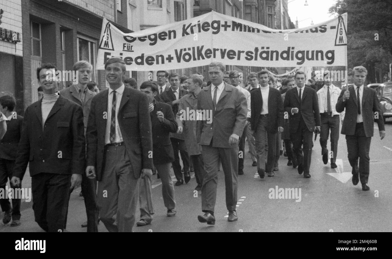The Anti-War Day is 1 September, here in Aachen in 1965, celebrated by ...
