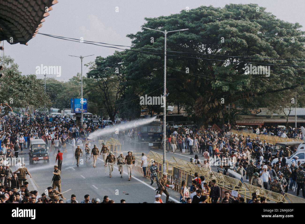 A high angle shot of CAB Protest in Guwahati, Assam, India Stock Photo ...