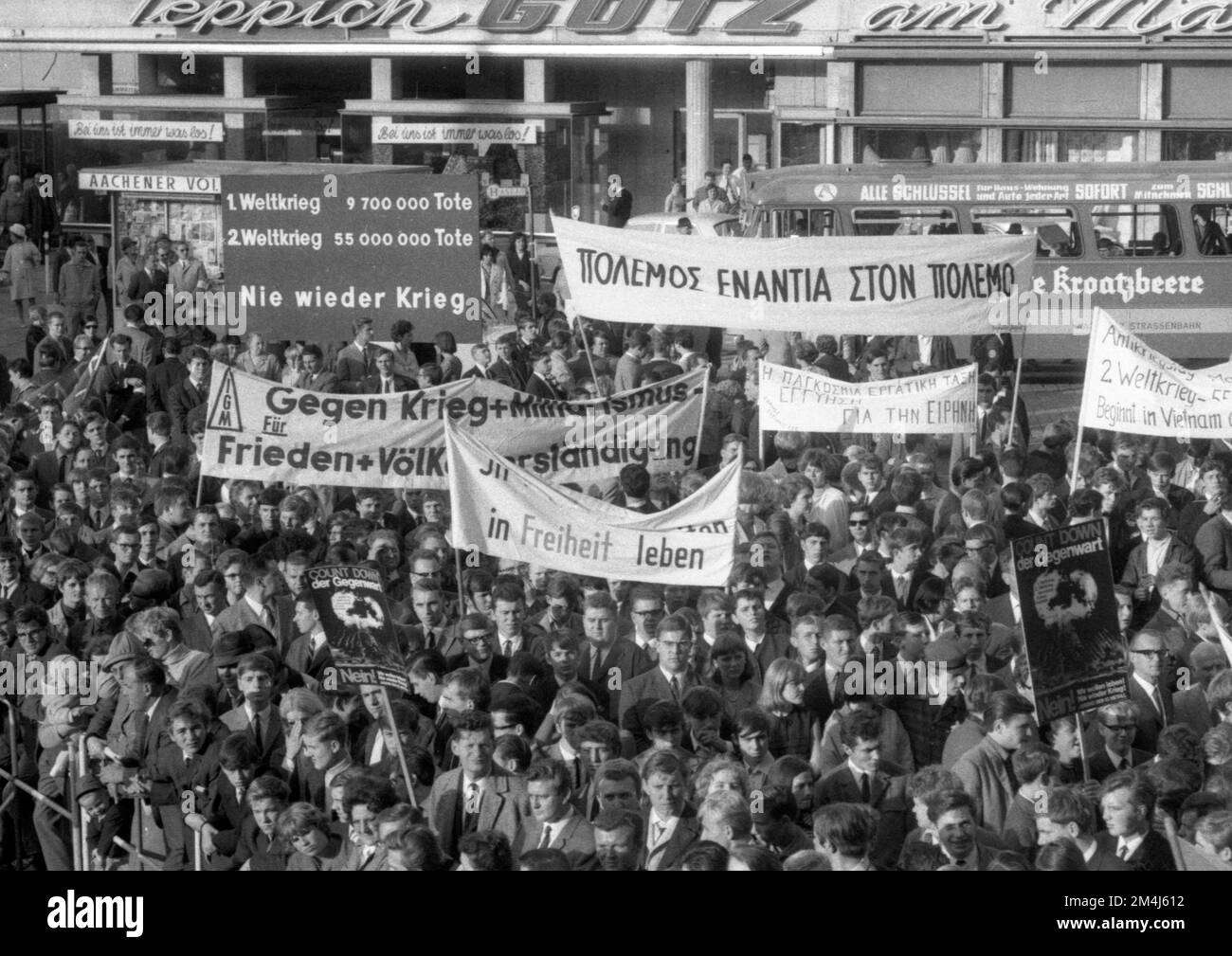 The Anti-War Day is 1 September, here in Aachen in 1965, celebrated by ...