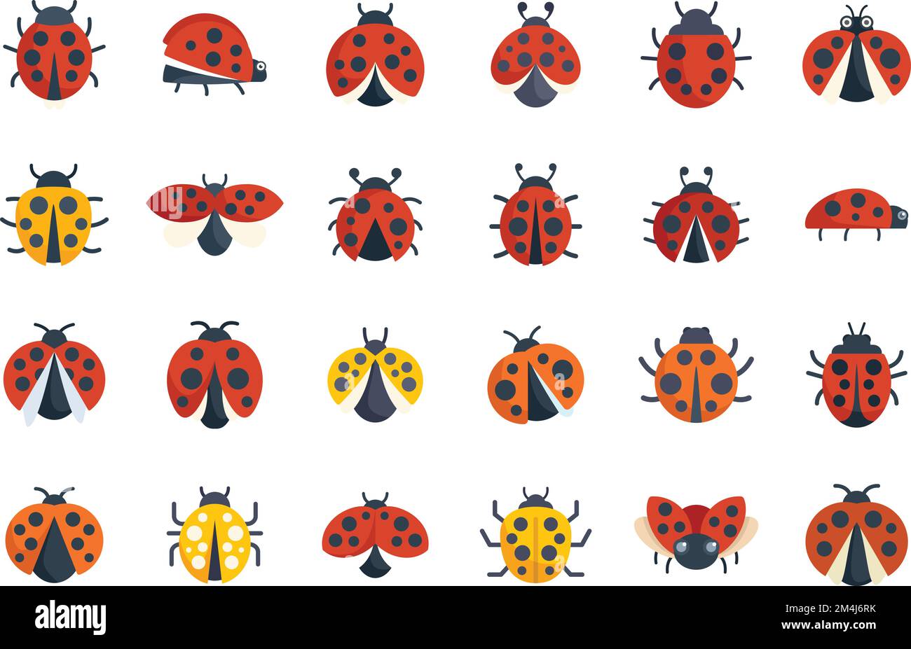 Insect ladybird icons set flat vector. Child fly. Insect bug isolated Stock Vector Image & Art ...
