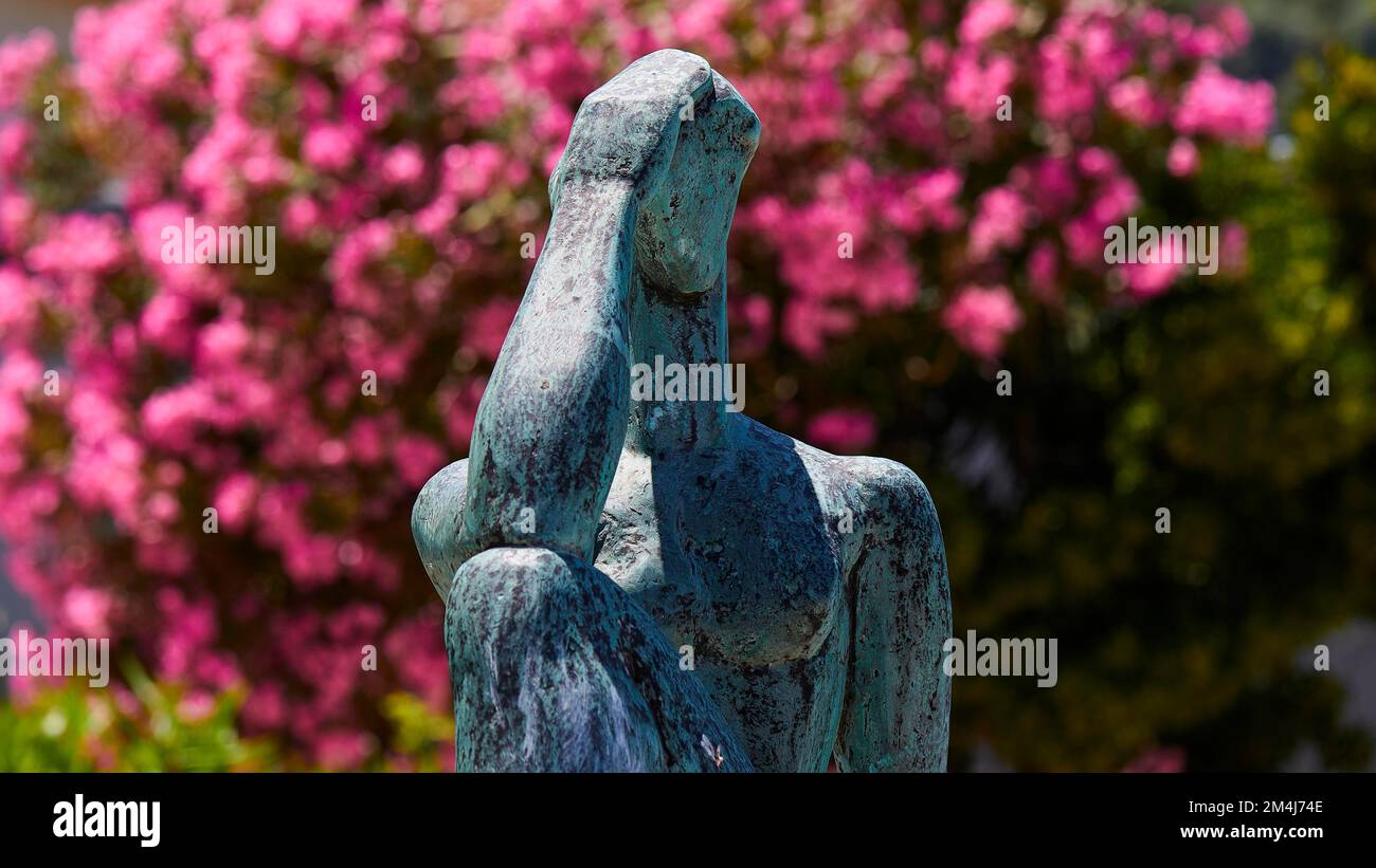 Main town, Vathi, Ithaca Island, bronze sculpture, Ionian Islands ...