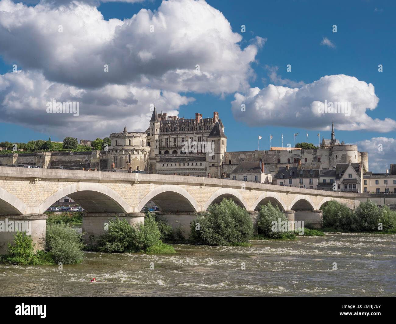 Marechal Leclerc Bridge on the Loire and in the background the ...