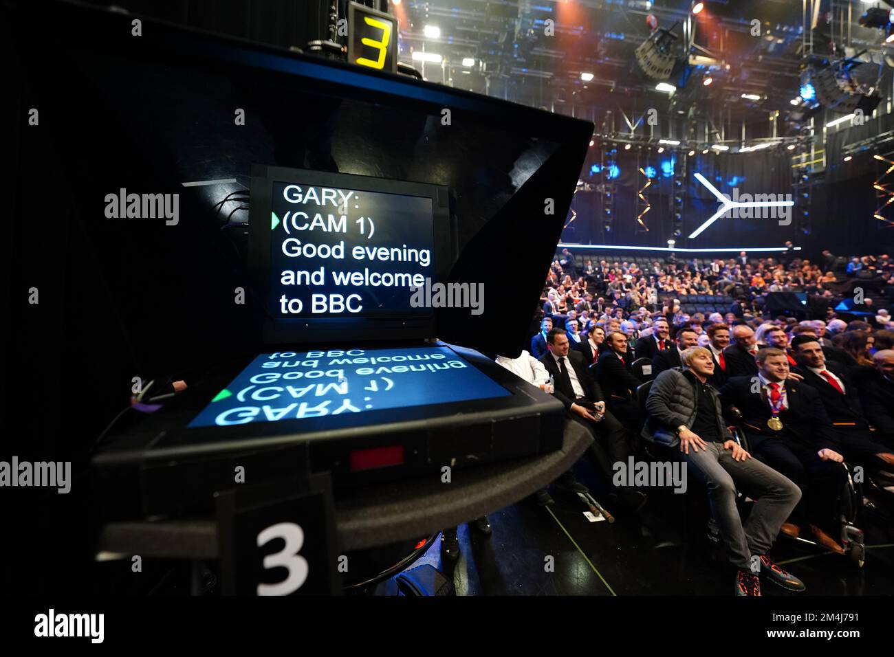 A general view of an autocue prior to the BBC Sports Personality of the ...