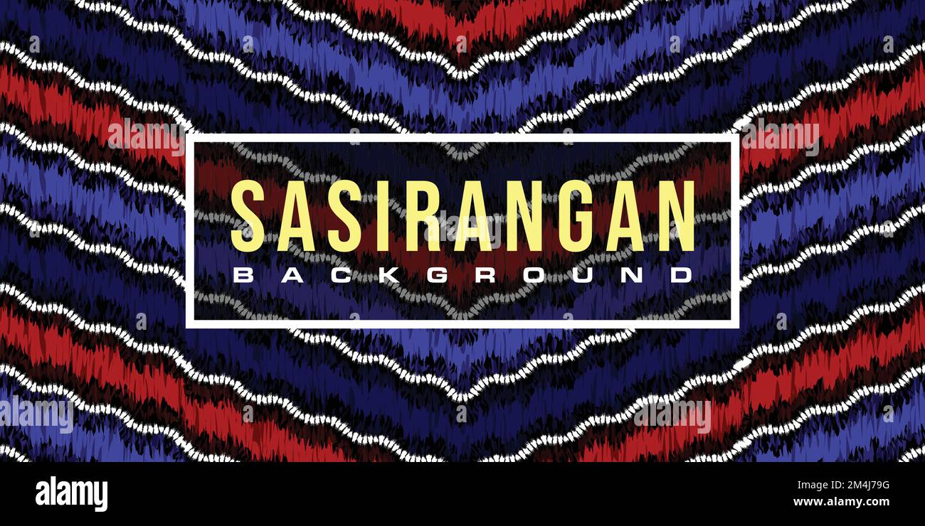 Sasirangan, tie and dye traditional art from South Borneo in vector ...