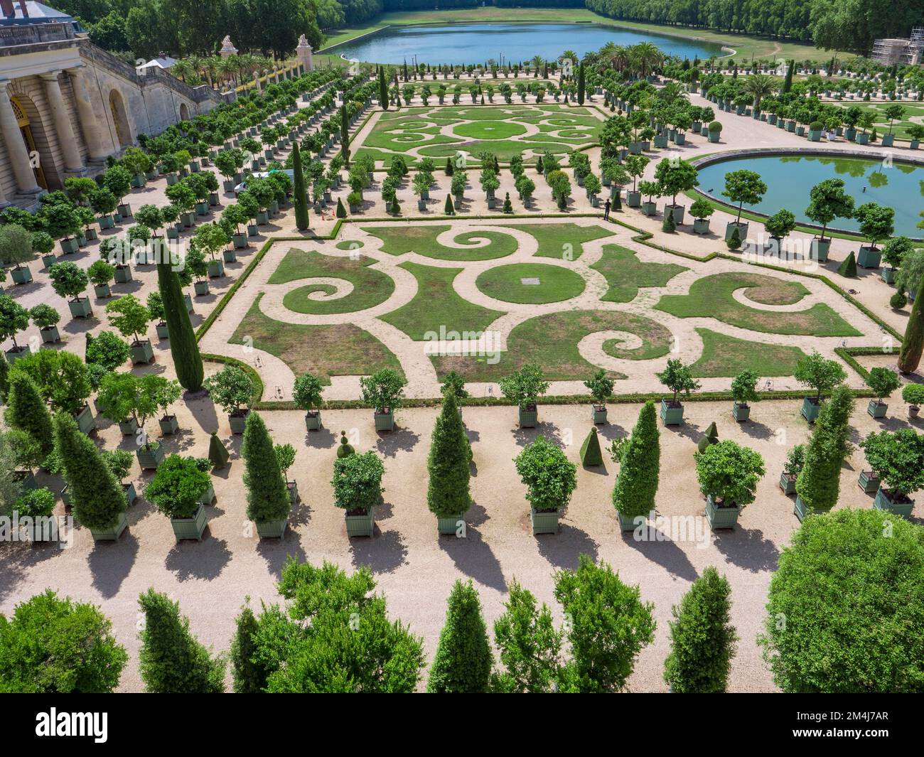 View of the orange garden of the Palace of Versailles, UNESCO World ...