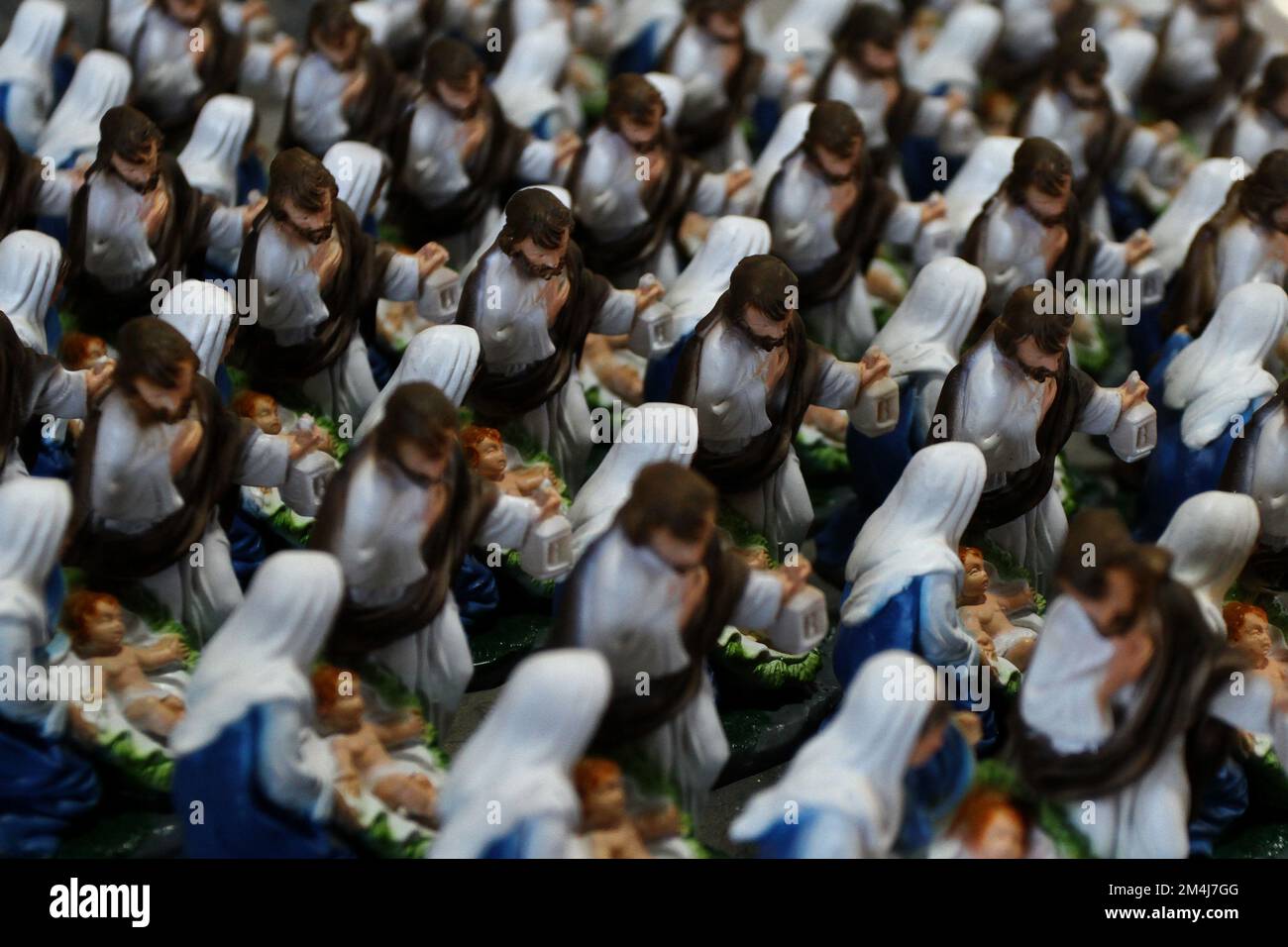 Spiritual statues made by craftsmen are seen in Bantul, Yogyakarta ...