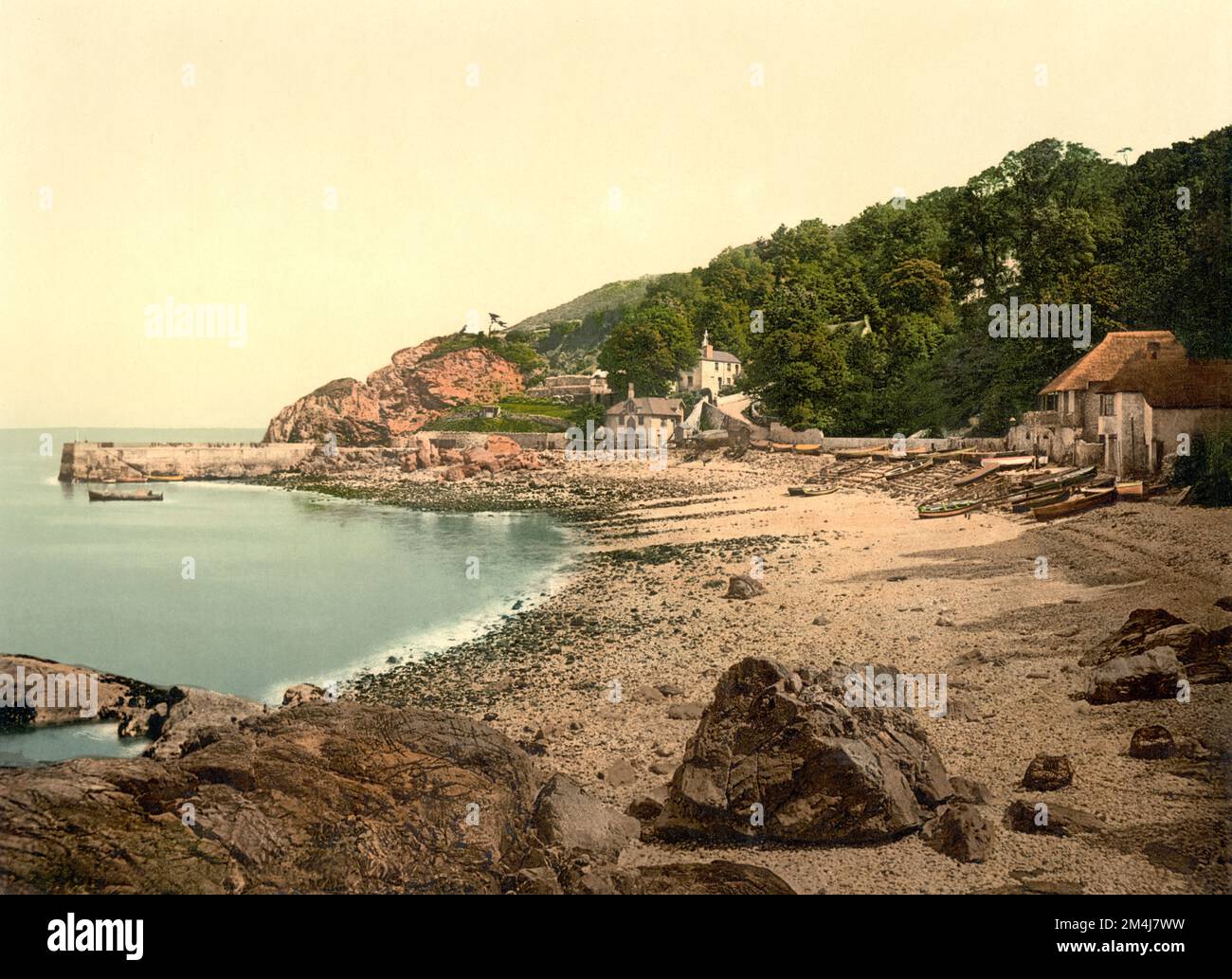 1890 ca , DEVON , ENGLAND , GREAT BRITAIN : BABBACOMBE BEACH , near ...