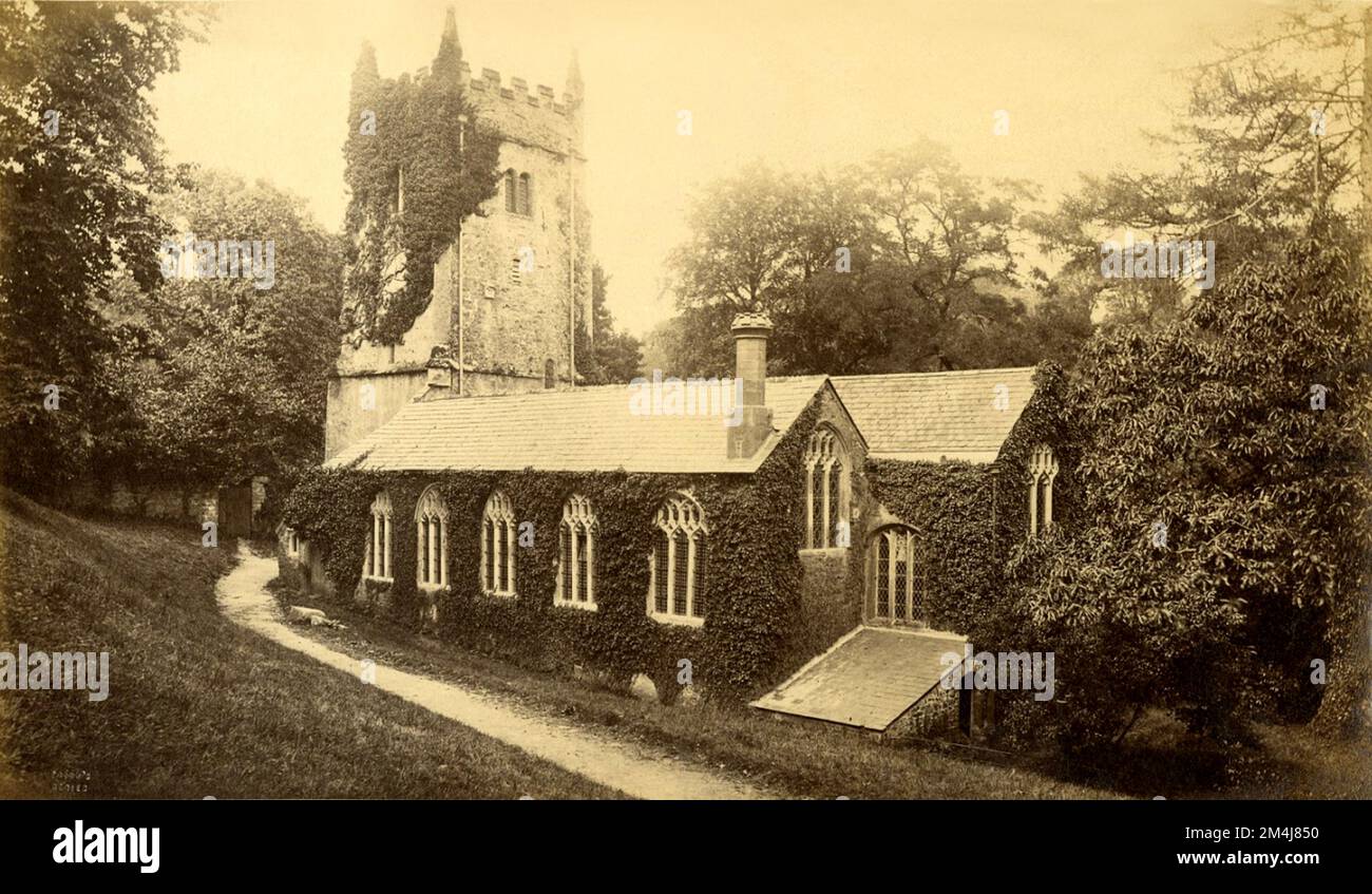 1870 ca , DEVON , ENGLAND , GREAT BRITAIN : The COCKINGTON CHURCH near ...