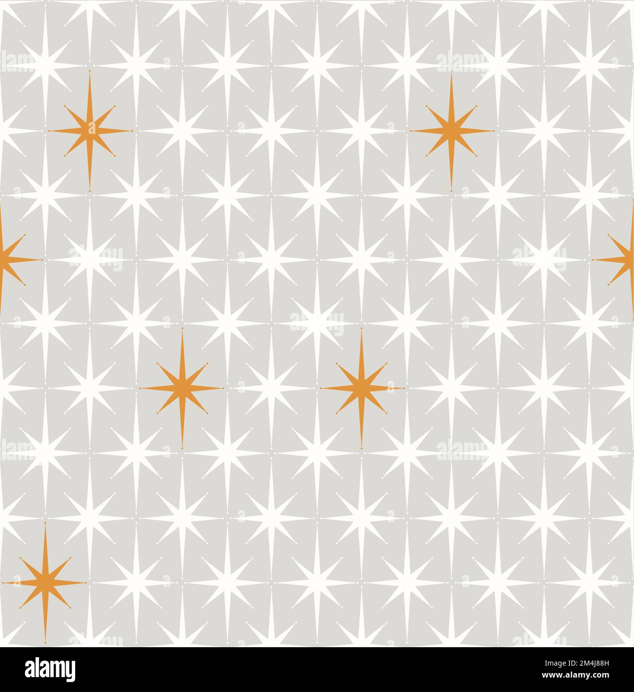 Gray, white and orange Mid-century 1950s modern starburst pattern Stock ...