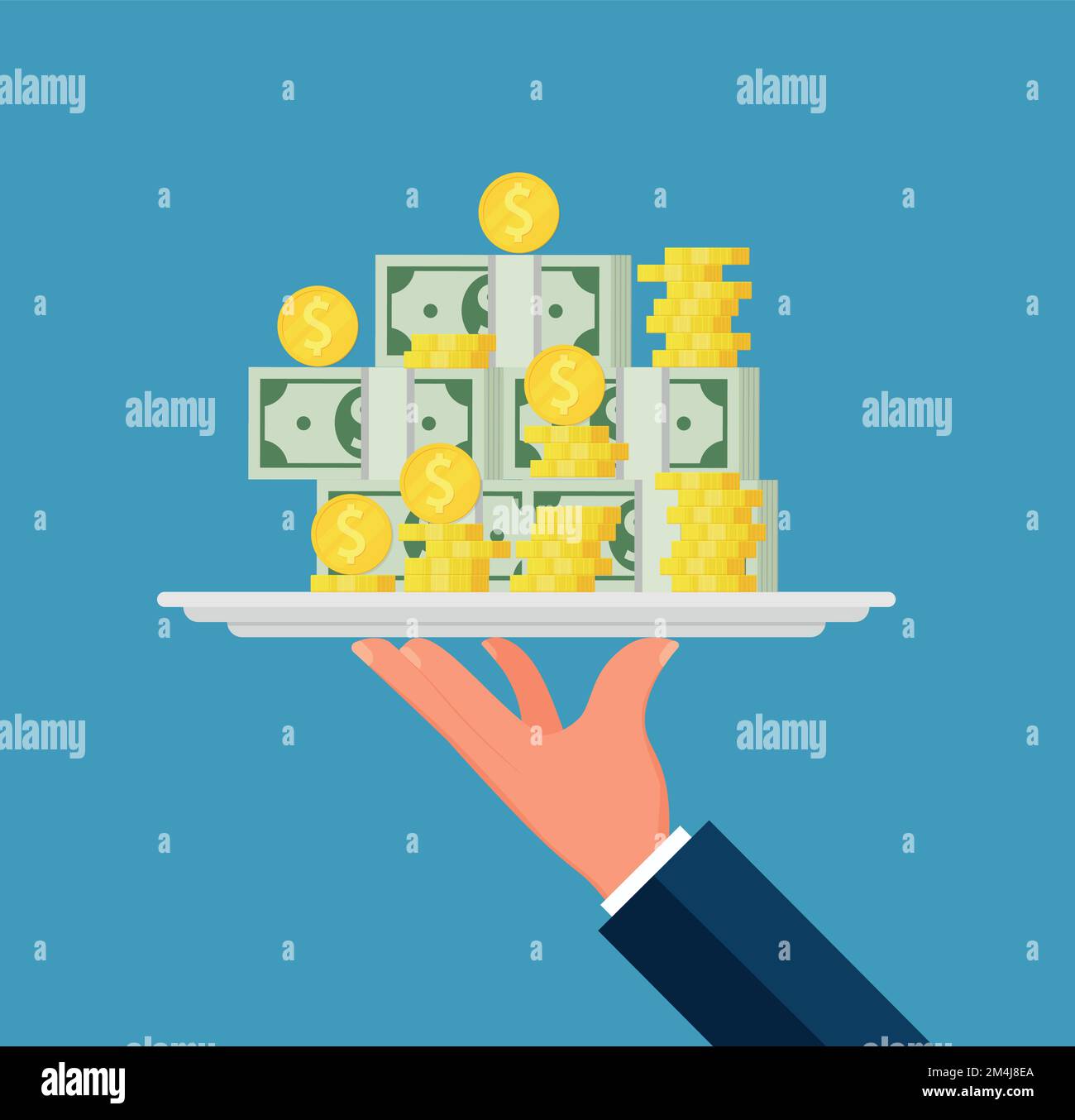 Man giving waiter credit Stock Vector Images - Alamy