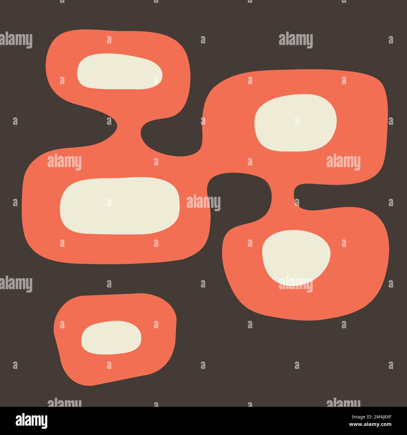 Orange and brown organic background, influenced by tiki, mid-century ...