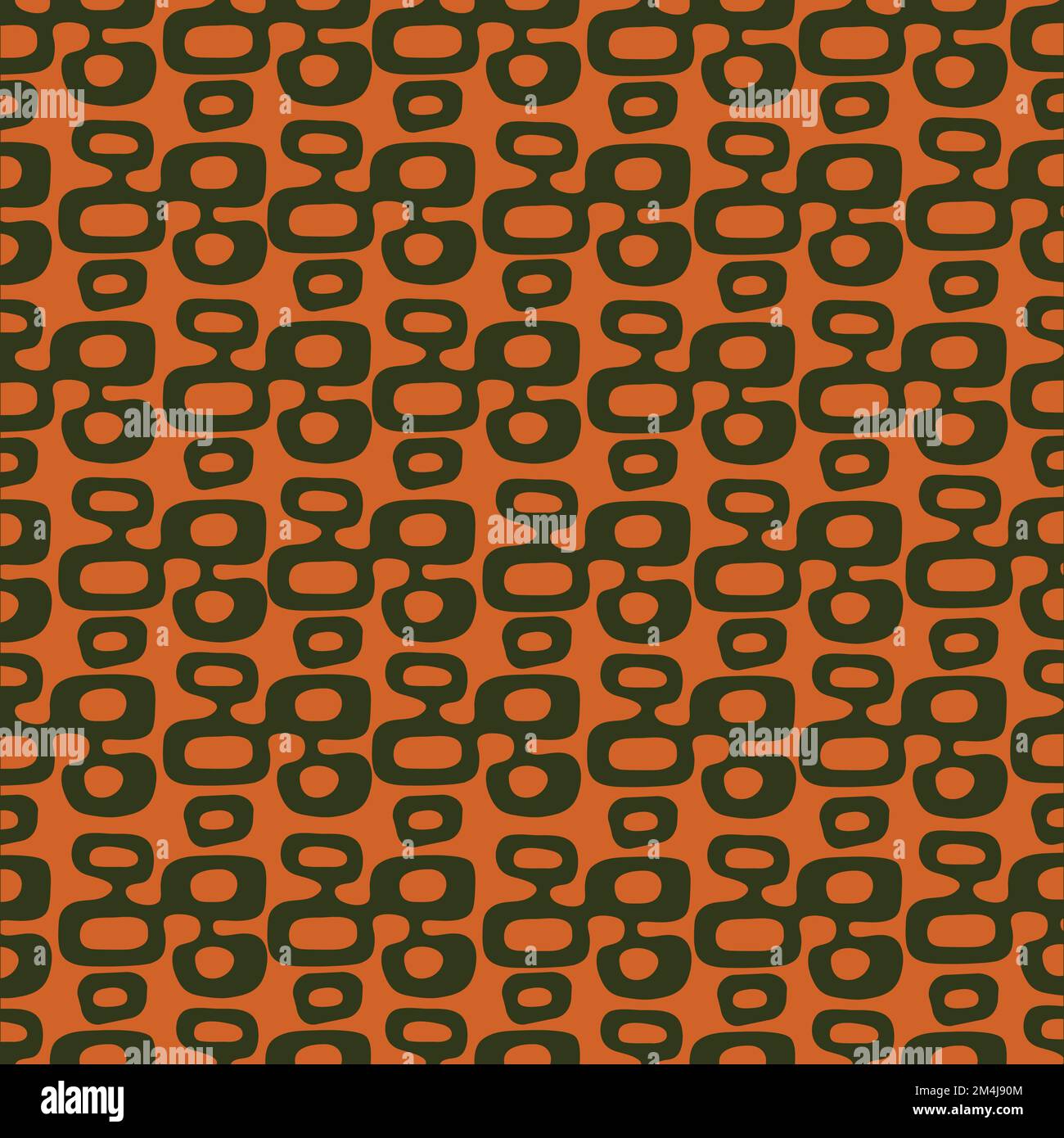Orange and dark brown repeatable mid-century modern Tiki pattern ...