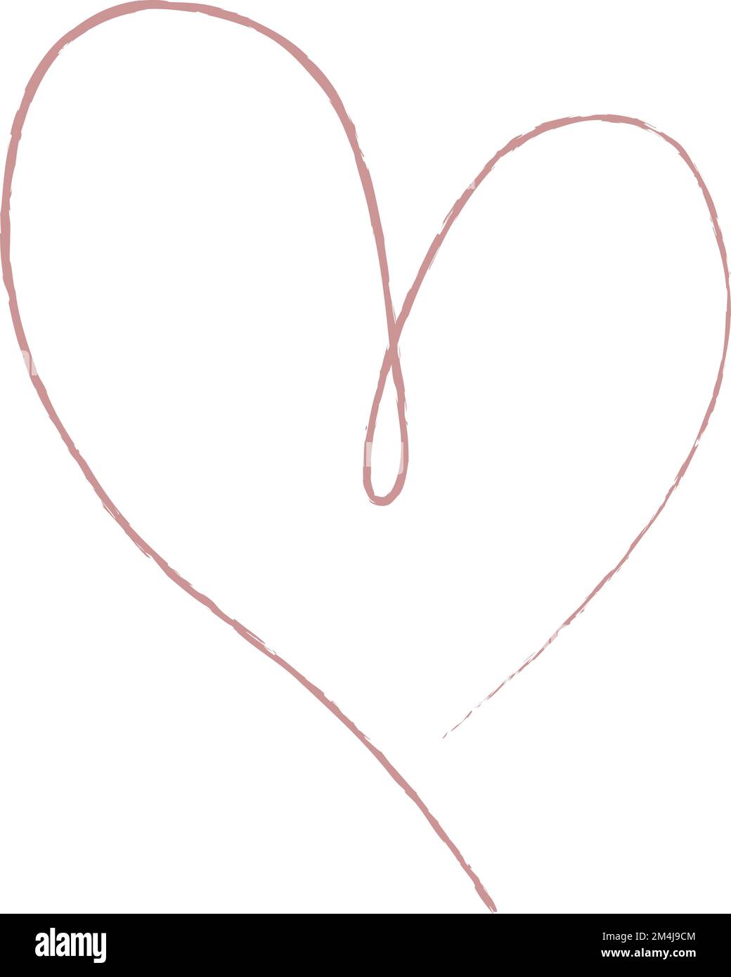 Hand sketch drawing pink line heart, Love doodle isolated on white ...