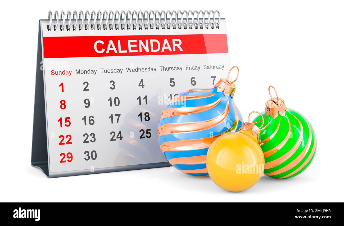 Desk calendar christmas balls hi-res stock photography and images - Alamy