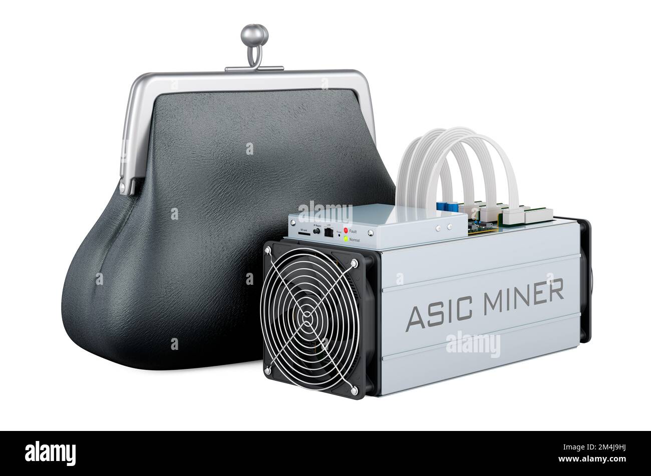ASIC miner with purse coin, 3D rendering isolated on white background Stock Photo - Alamy