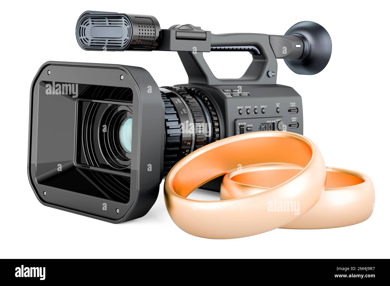 Wedding videography concept, 3D rendering isolated on white background ...