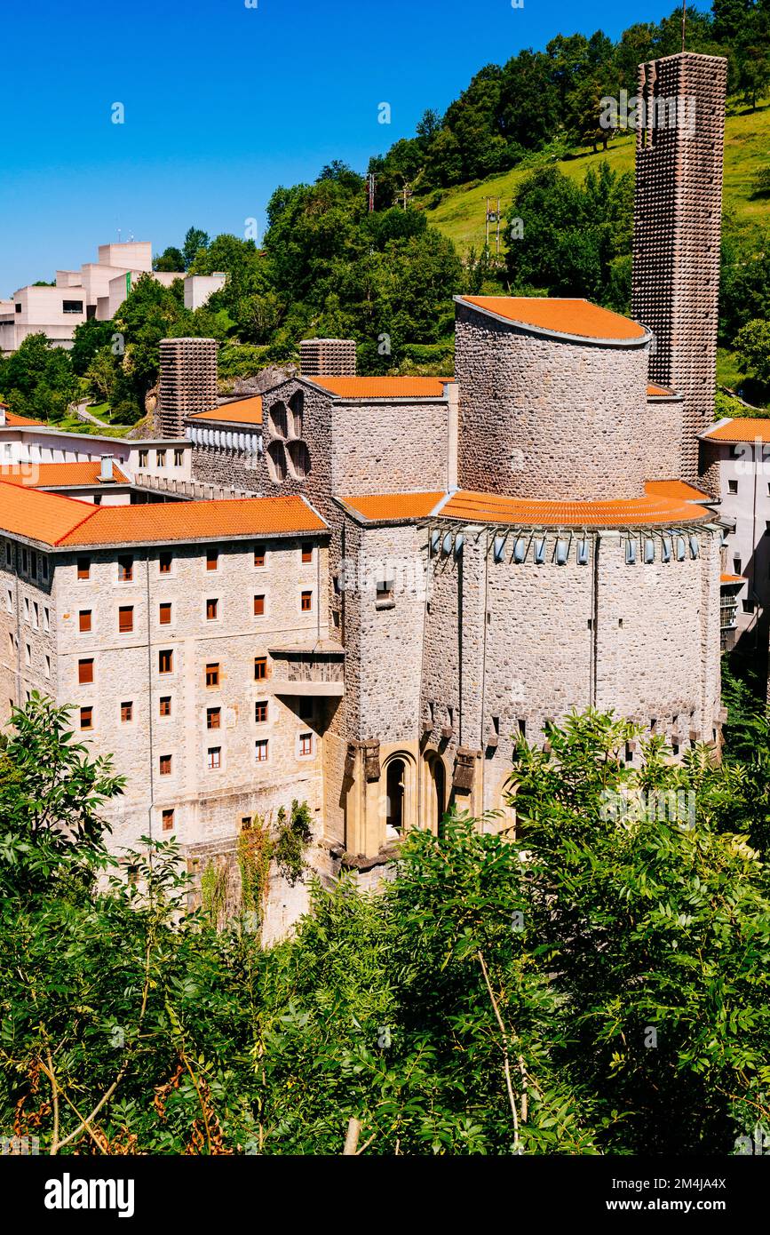 Panoramic view of Sanctuary of Our Lady of Arantzazu. Sanctuary of Our ...