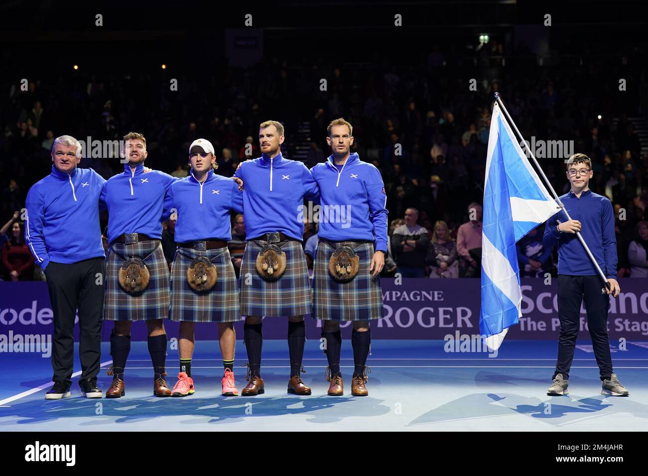 Scotland’s team (from left) Paul Lawrie, Jonny O’Mara, Aidan McHugh ...