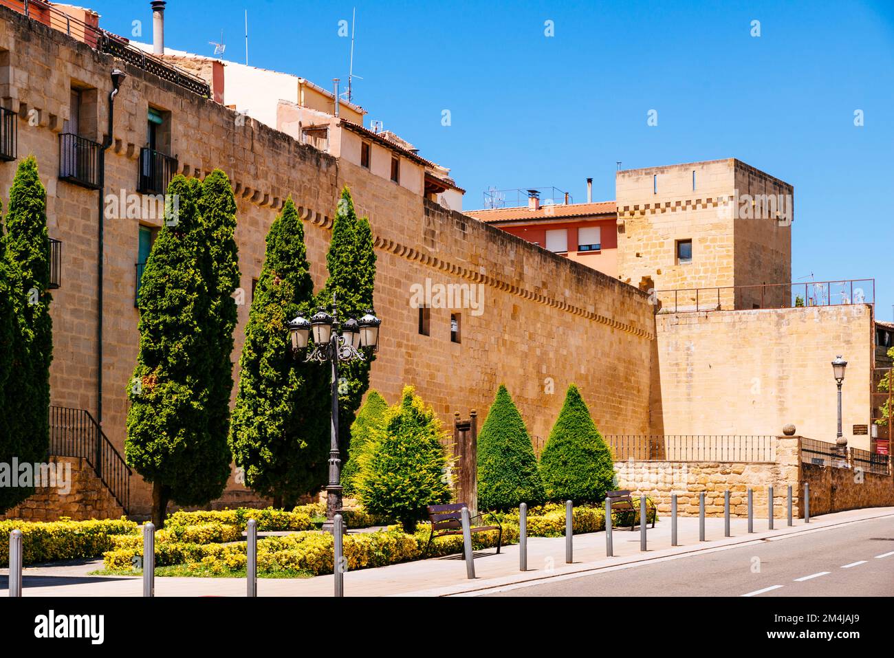 Fragment view of the wall that surrounds the town of Laguardia, Álava ...