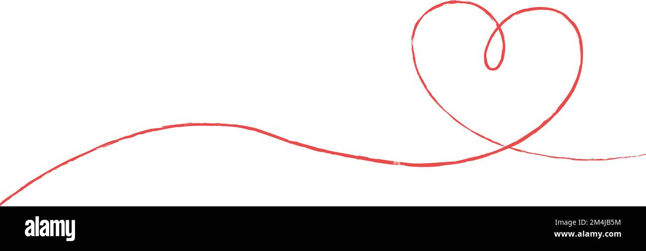 Hand sketch drawing red line heart, Love doodle isolated on white ...