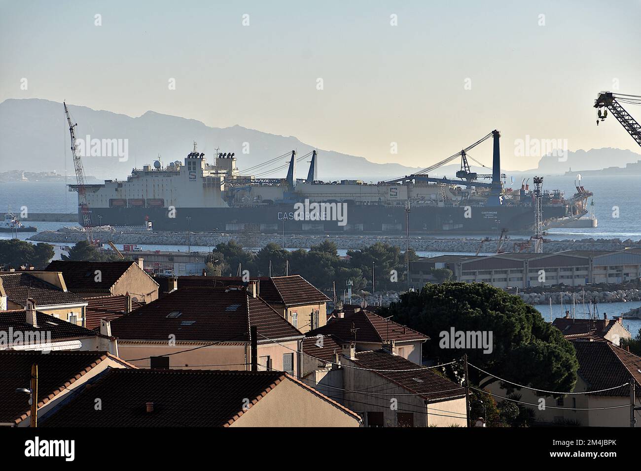 The Pipe Laying Vessel (PLV) Castorone arrives at the French ...