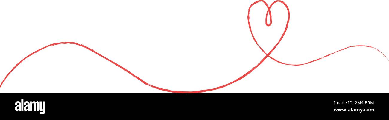 Hand sketch drawing red line heart, Love doodle isolated on white ...