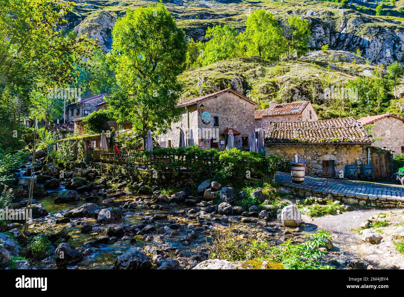 Bulnes de Abajo, La Villa, in the Picos de Europa National Park. Bulnes ...
