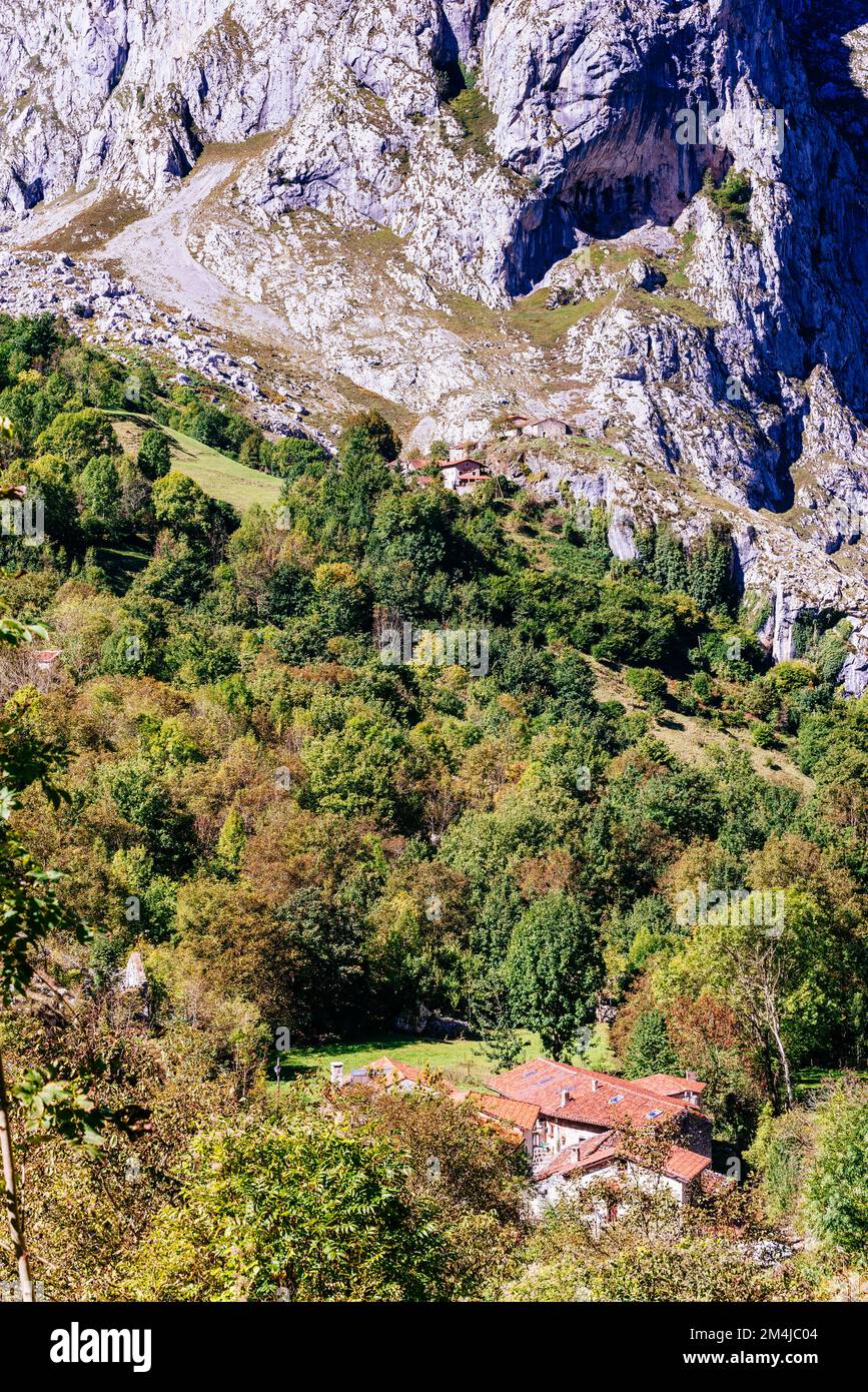 Bulnes de Abajo, La Villa, in the Picos de Europa National Park. Bulnes ...