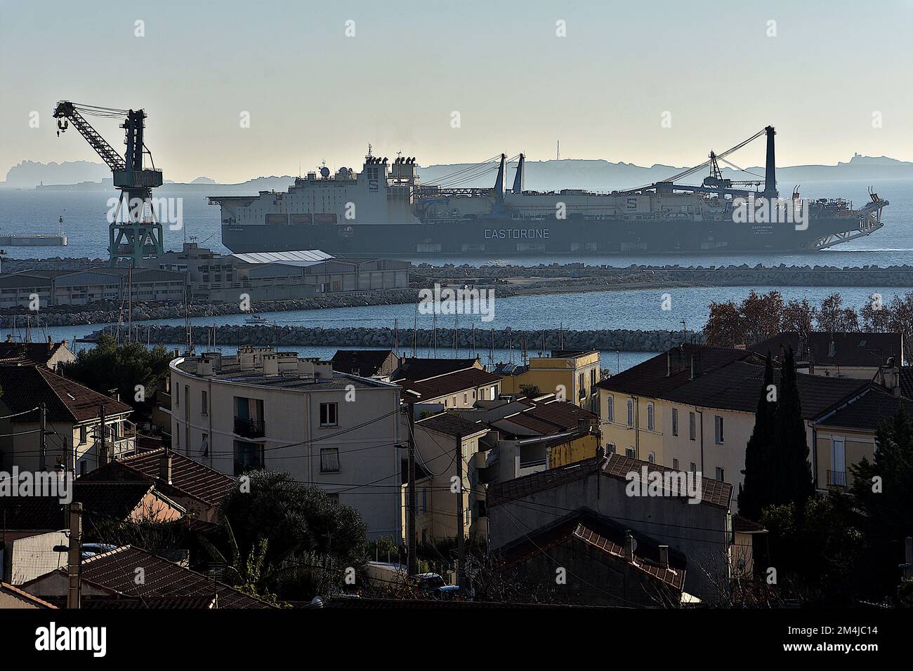 The Pipe Laying Vessel (PLV) Castorone arrives at the French ...
