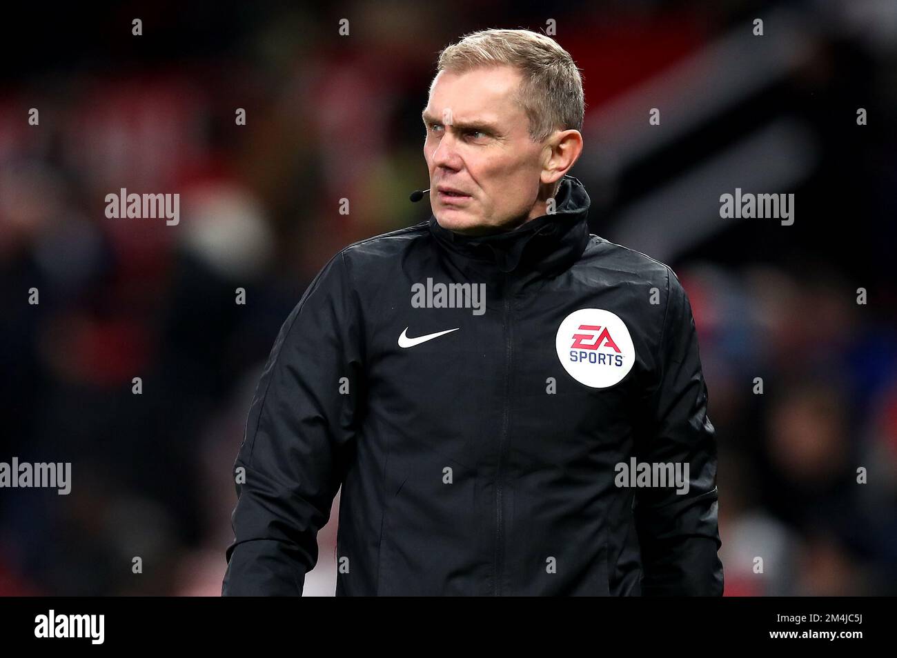 Referee Graham Scott before the Carabao Cup fourth round match at Old ...