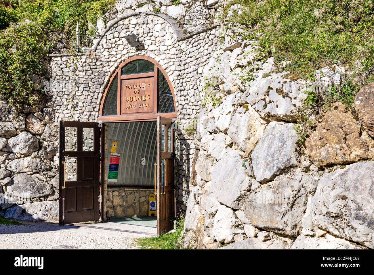Bulnes station. Tunnel funicular. The only way to go to Bulnes is ...