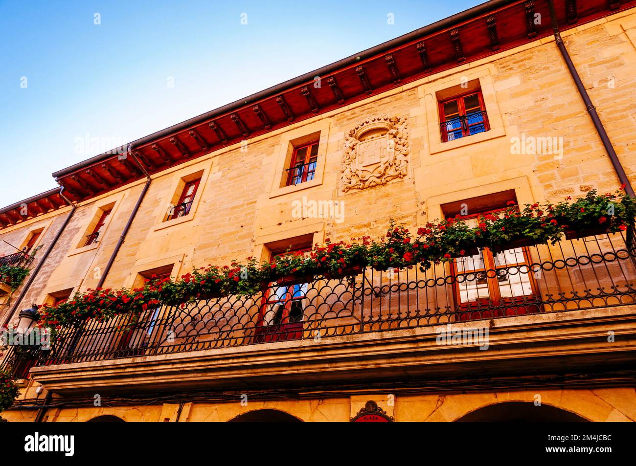 Facade Town Hall. Plaza Mayor, Main Square. Laguardia, Álava, Basque ...