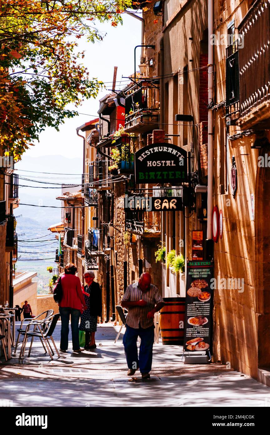 Village street. Laguardia, Álava, Basque Country, Spain, Europe Stock ...