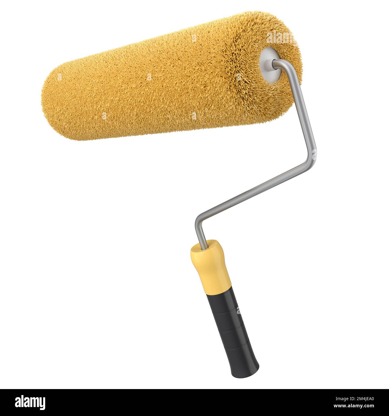 Paint roller for painting walls and renovating apartment on white ...