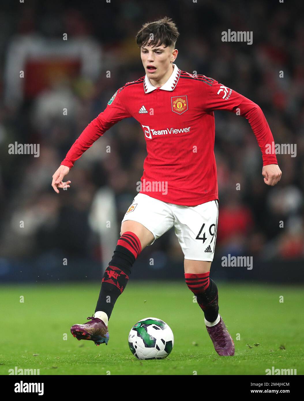 Manchester United's Alejandro Garnacho in action during the Carabao Cup ...