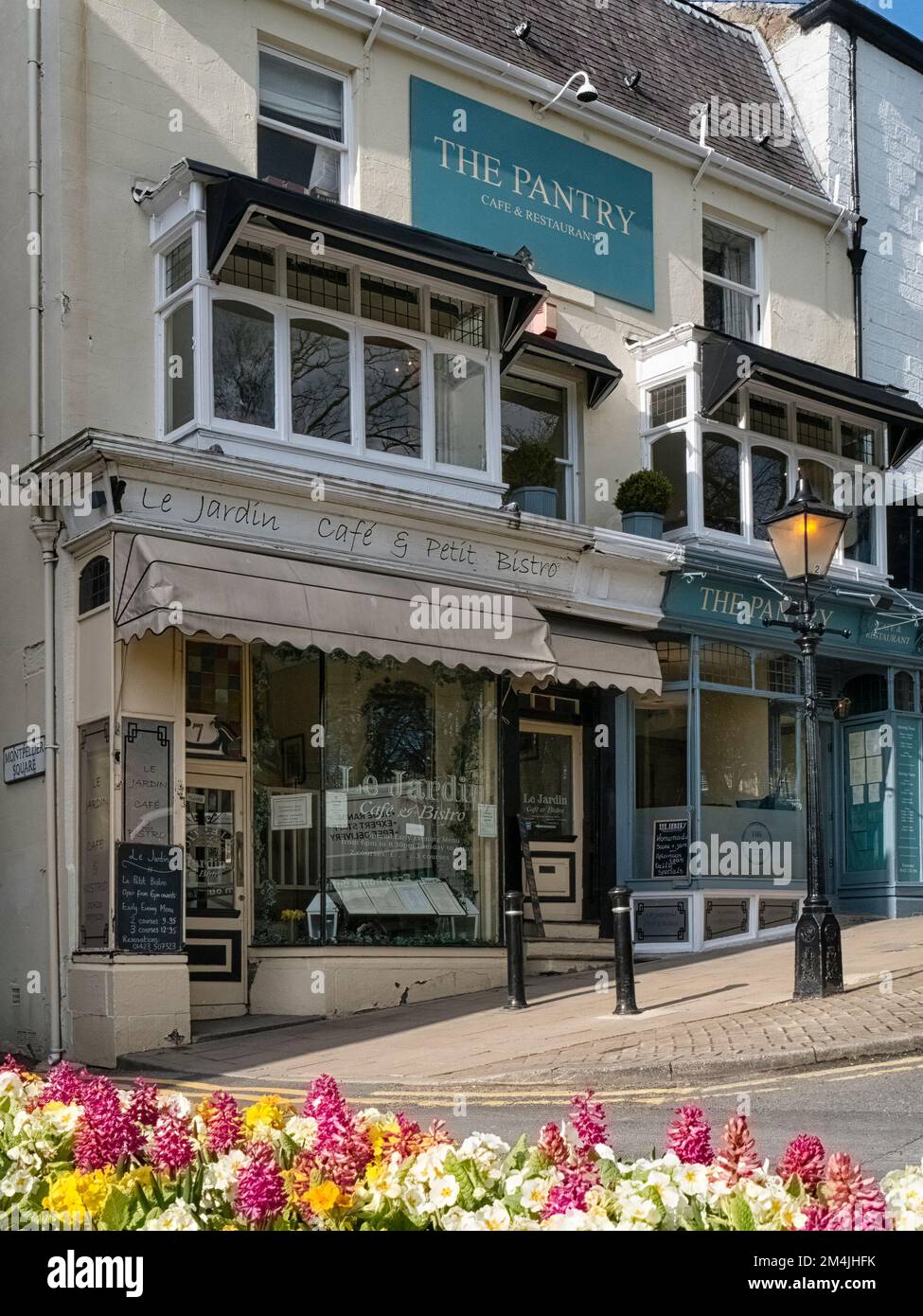 HARROGATE, NORTH YORKSHIRE, UK - APRIL 19, 2013: Exterior view of small ...