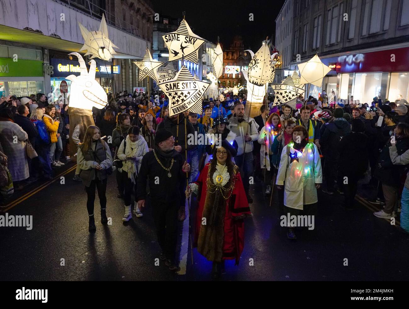 Participants make their way up North Street during the 'Burning the ...
