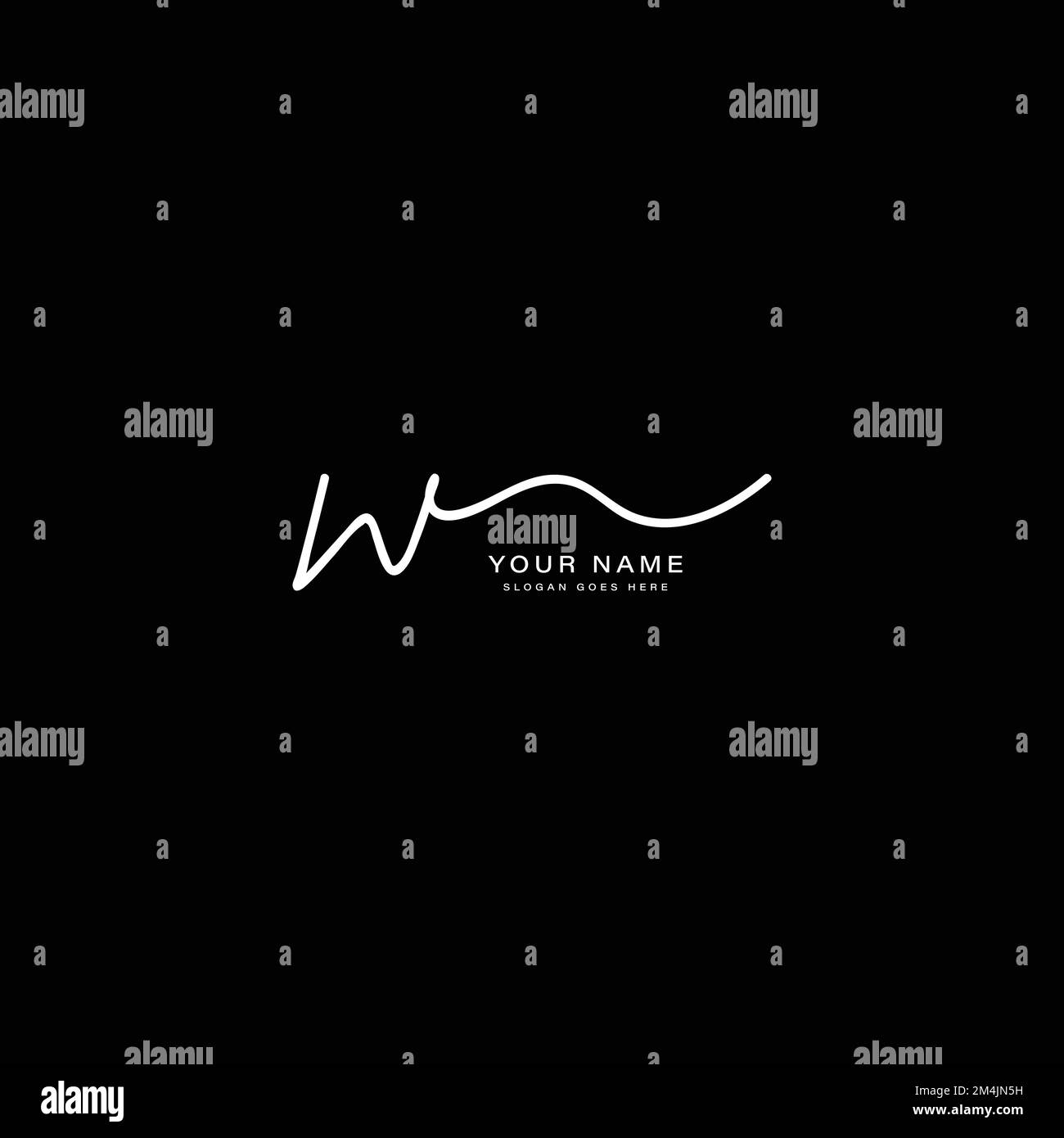 Initial Letter W Logo, Handwritten and Signature in joining style for ...