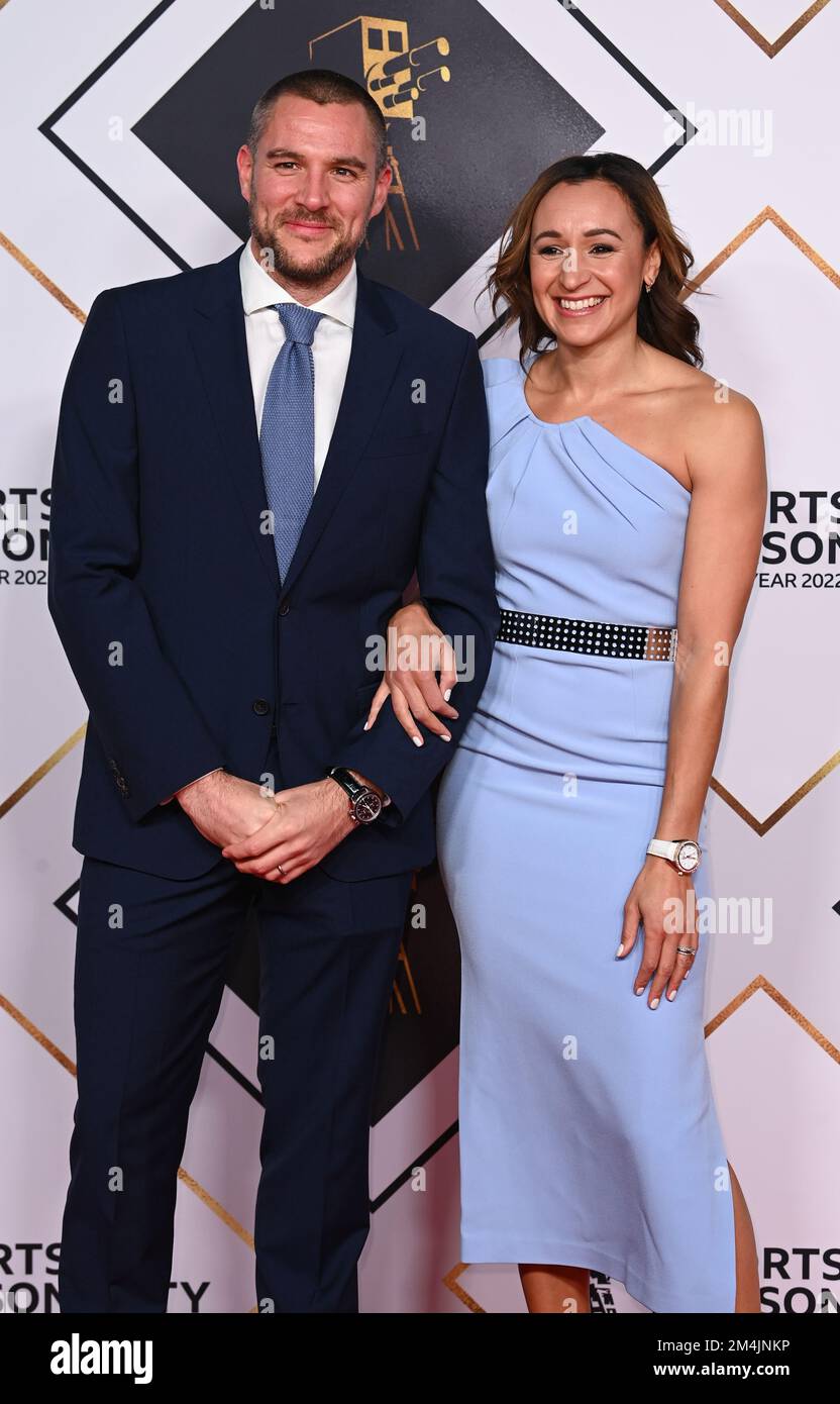 December 21st, 2022, London, UK. Jessica Ennis Hill and Andy Hill arriving at the BBC Sports ...