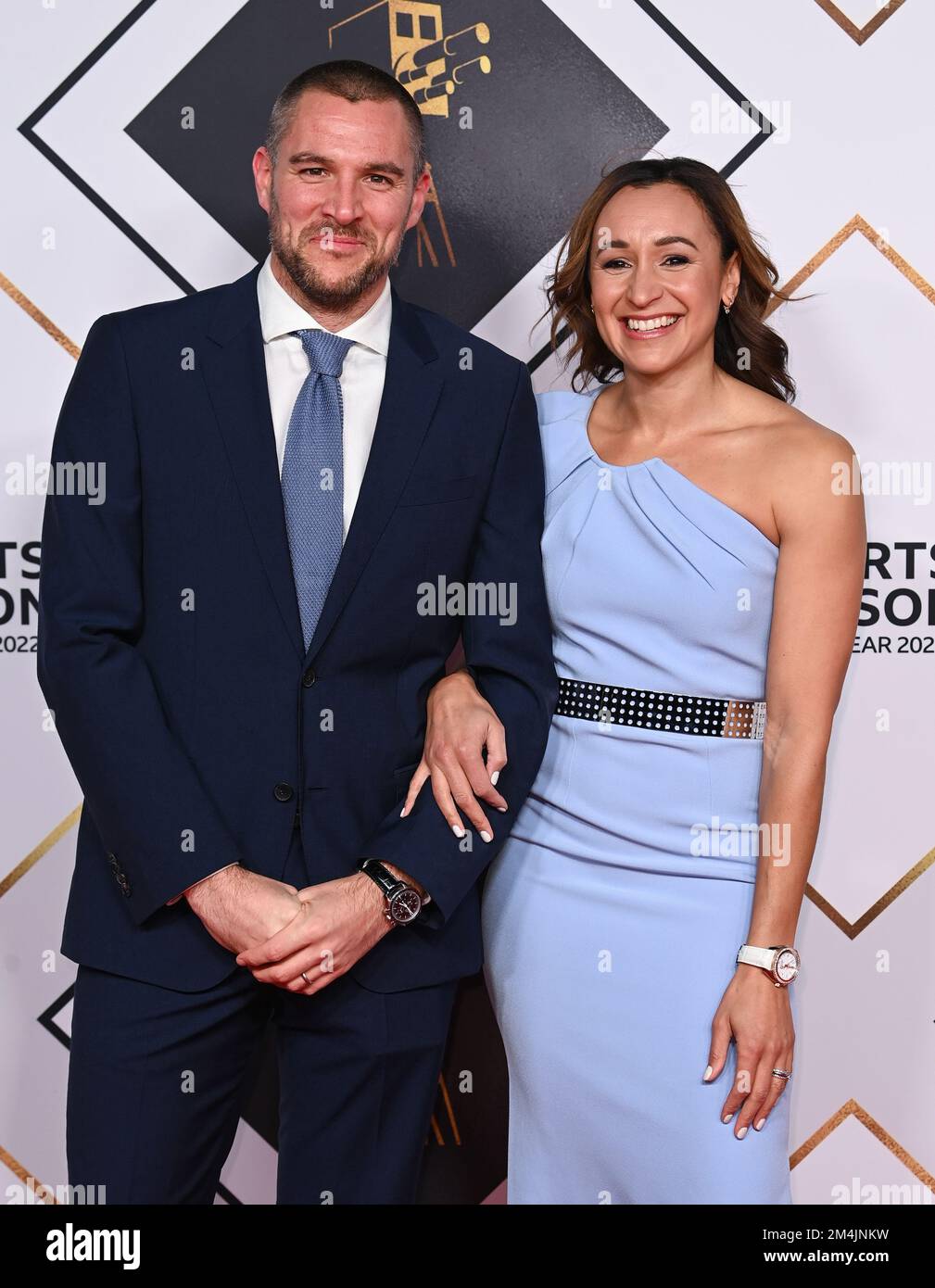 December 21st, 2022, London, UK. Jessica Ennis Hill and Andy Hill arriving at the BBC Sports ...