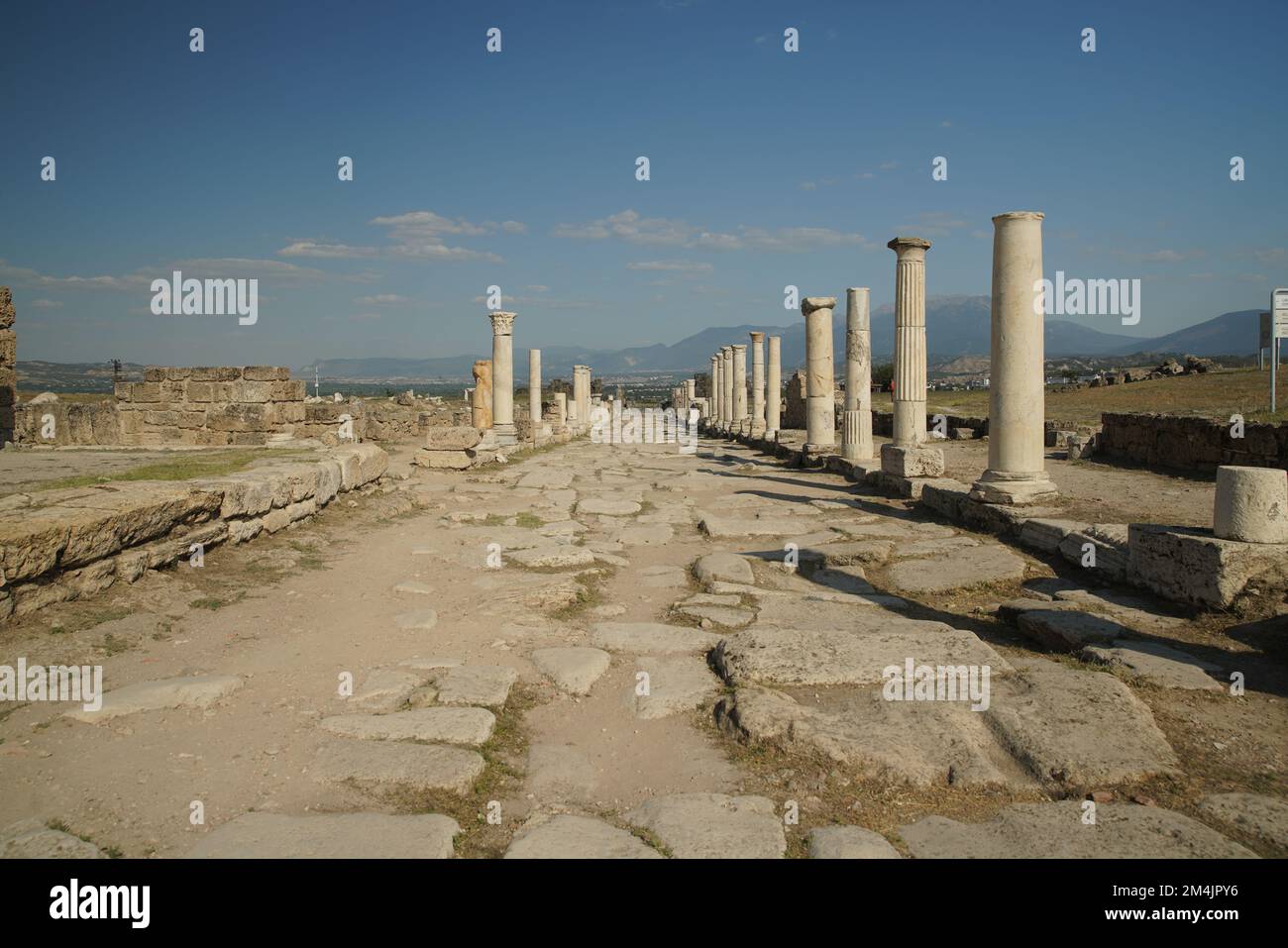 Colonnaded Street in Laodicea on the Lycus Ancient City in Denizli City ...