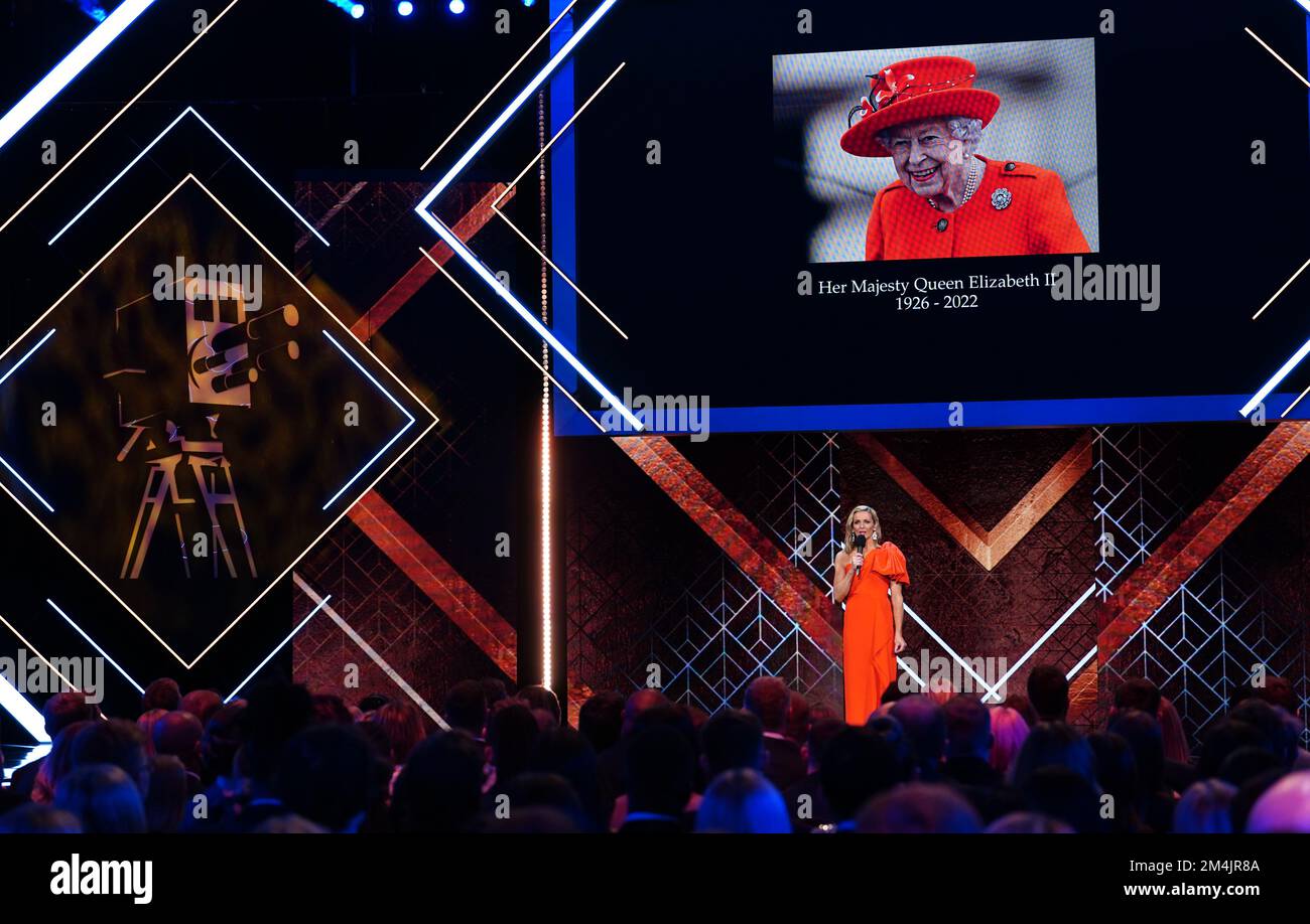 Gabby Logan pays tribute to Queen Elizabeth II during the BBC Sports ...