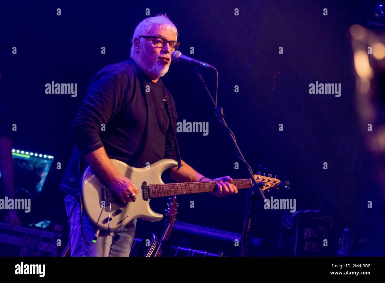 Bergamo, Italy, 21/12/2022, Cico Falzone of Nomadi on stage in Creberg ...